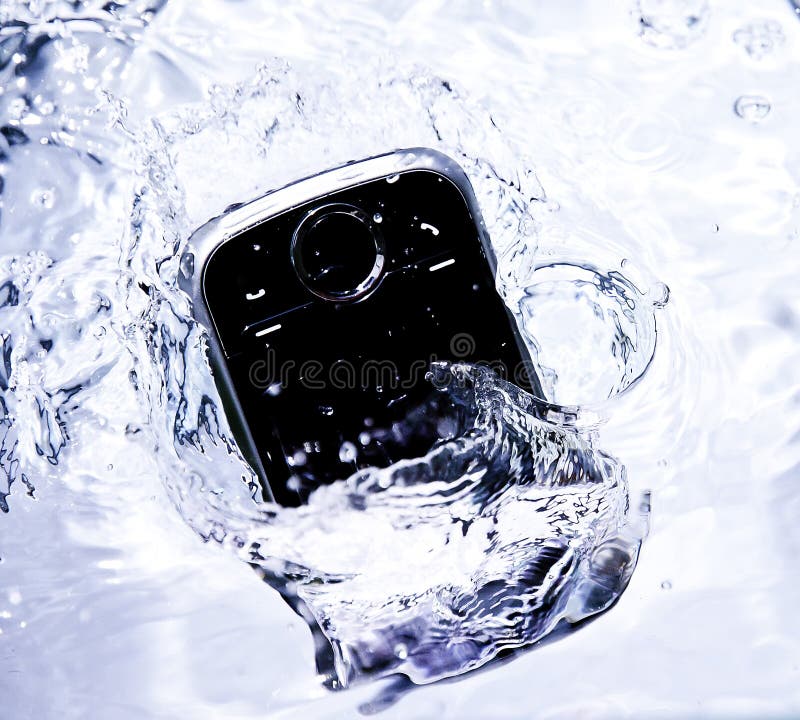 Smartphone in the Water stock photo. Image of blue, cellular - 24323212