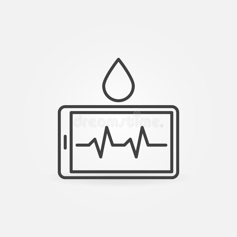 Smartphone with Water Drop Linear Vector Icon or Logo Stock Vector ...