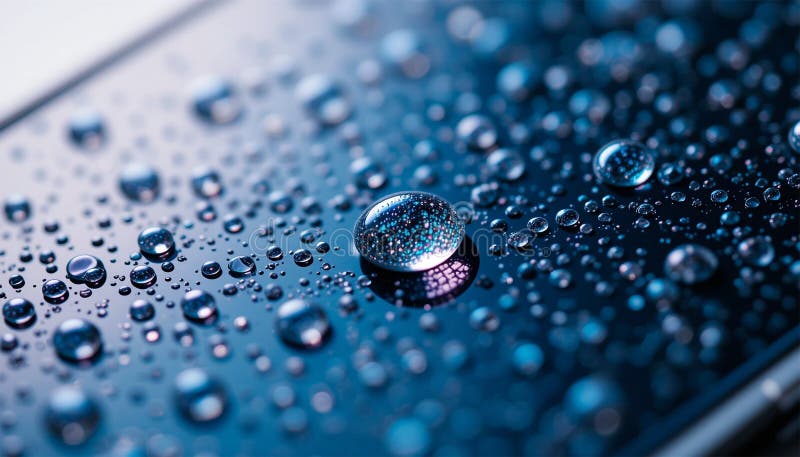 Smartphone with Water Droplets Stock Illustration - Illustration of ...