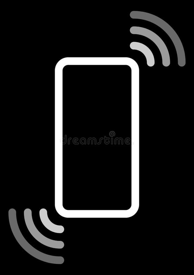 Smartphone with Waves Symbol Icon - White Gray Simple Flat - Vector ...
