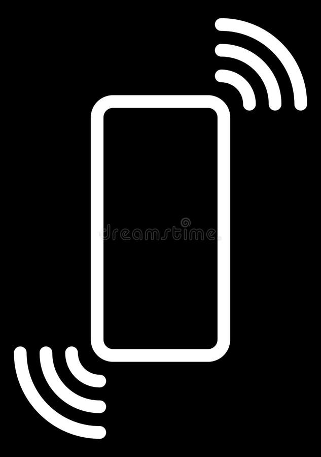 Smartphone with Waves Symbol Icon - Black Transparent Simple Flat ...