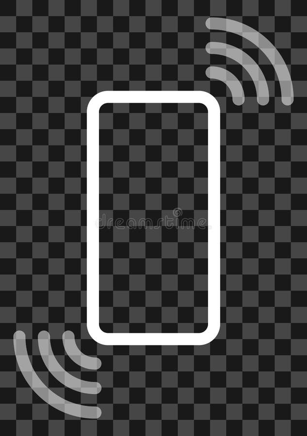 Phone with Transparent Waves Symbol Icon - Black Simple, Isolated ...