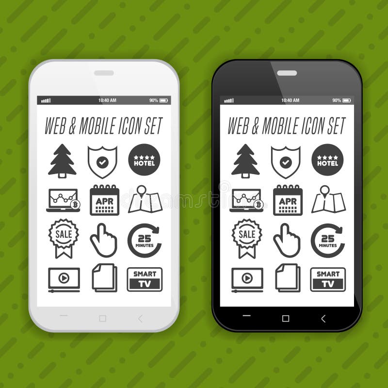 Smartphone with Web and Mobile Application Icons on Screen. Stock ...