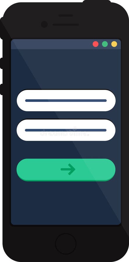 Smartphone Web Page Menu on Screen Stock Vector - Illustration of login ...