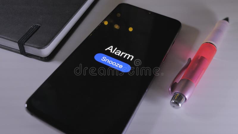 Smartphone Where the Alarm Clock Starts on the Display. Stock Footage ...