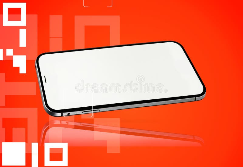 Smartphone with White Screen, Technology Template - AI Generated Image ...