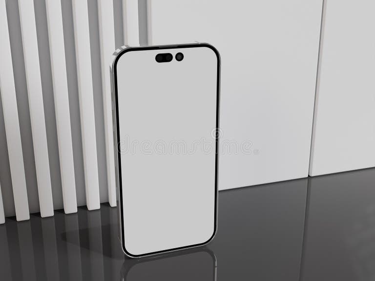 Smartphone White Screen, Perspective View, for Device Ui Ux Mockup ...