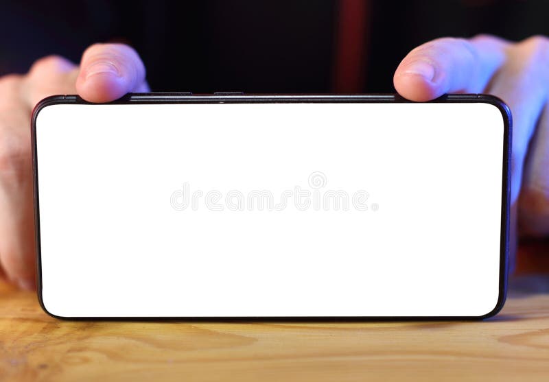 Smartphone with a White Screen To Write Stock Photo - Image of boards ...
