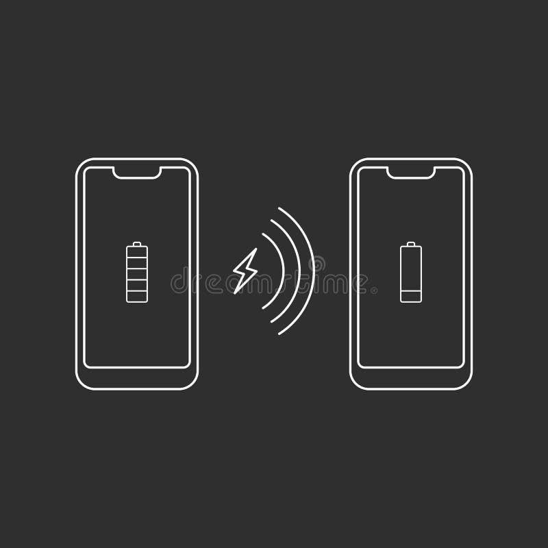 Smartphone Wireless Charging Icon. Stock Vector - Illustration of hand ...