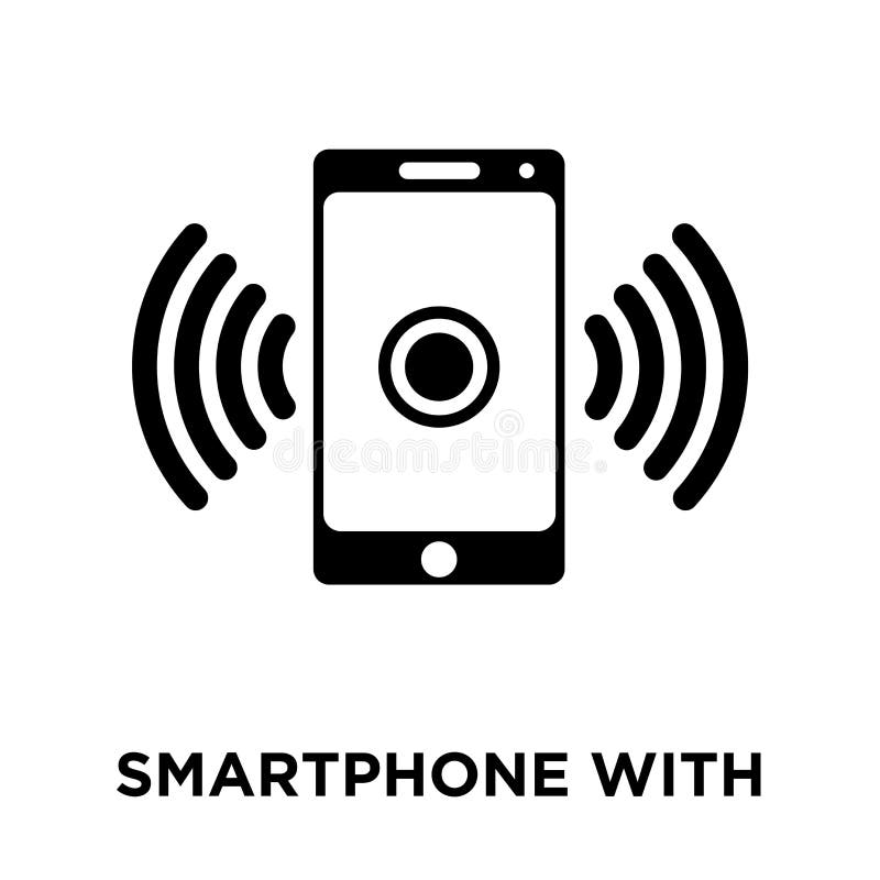 Smartphone with Wireless Connection Icon Vector Isolated on Whit Stock ...