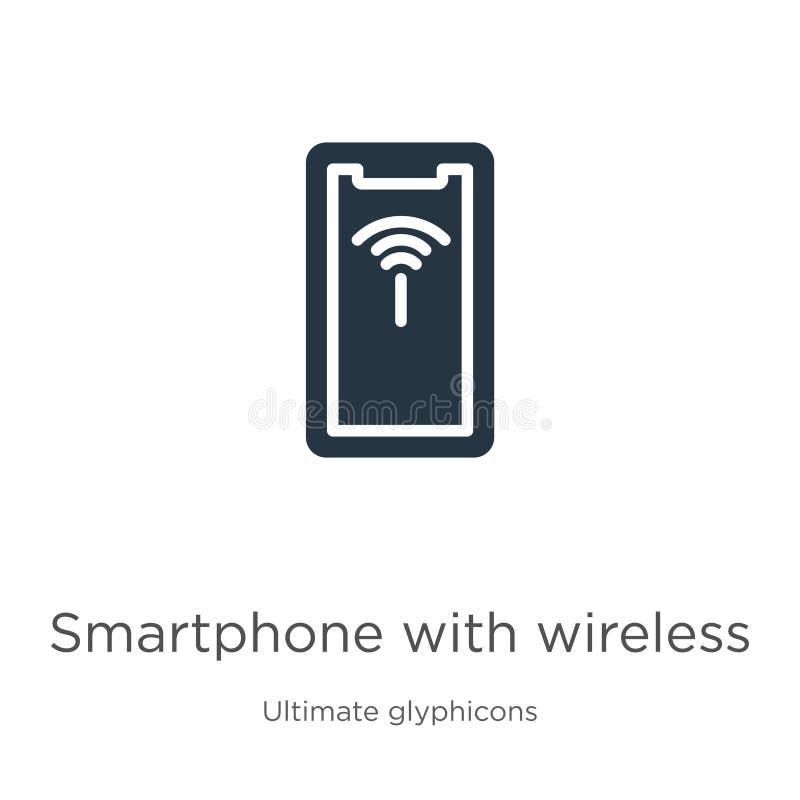 Smartphone with Wireless Connection Icon Vector. Trendy Flat Smartphone ...