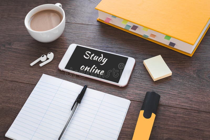 Smartphone, Wireless Headphones, a Textbook, the Inscription Study ...