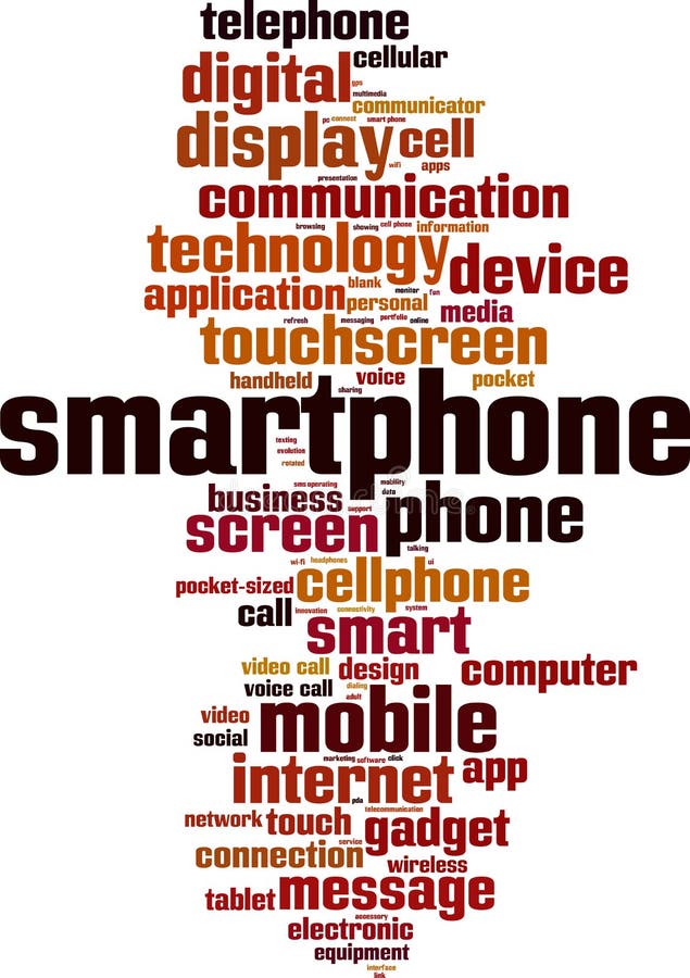 Smartphone word cloud stock illustration. Illustration of portable ...
