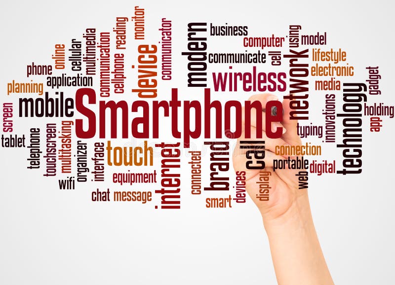 Smartphone word cloud stock illustration. Illustration of portable ...
