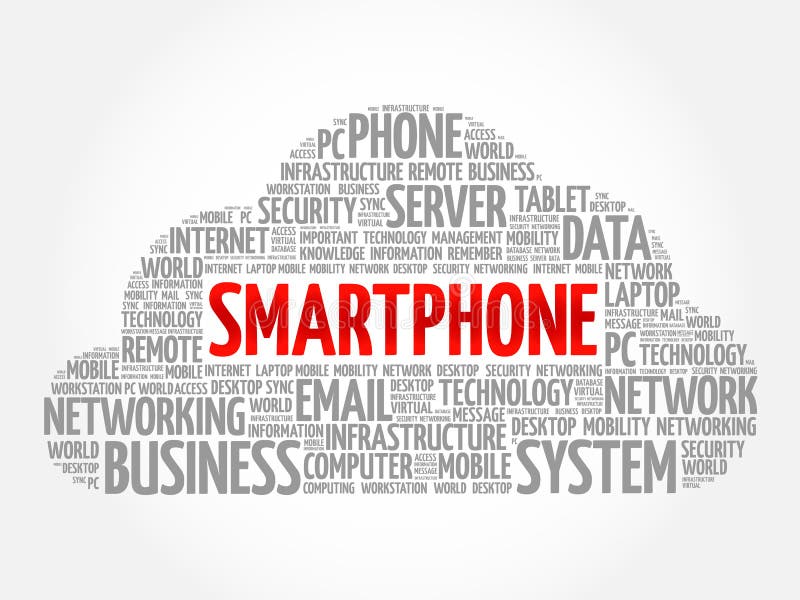 Smartphone word cloud stock illustration. Illustration of data - 206260828