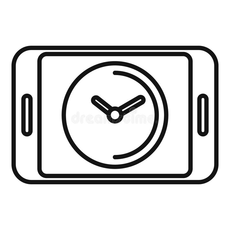 Smartphone Work Hour Icon Outline Vector. Flexible Time Stock ...