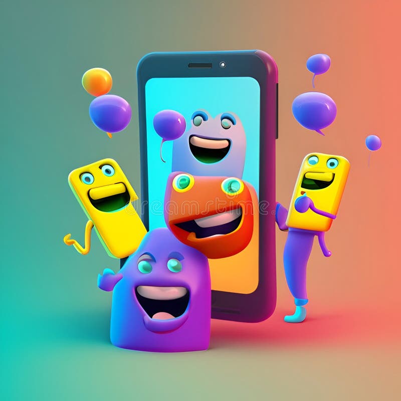 Smartphone World Illustrazione in Cartoon Style Stock Illustration ...