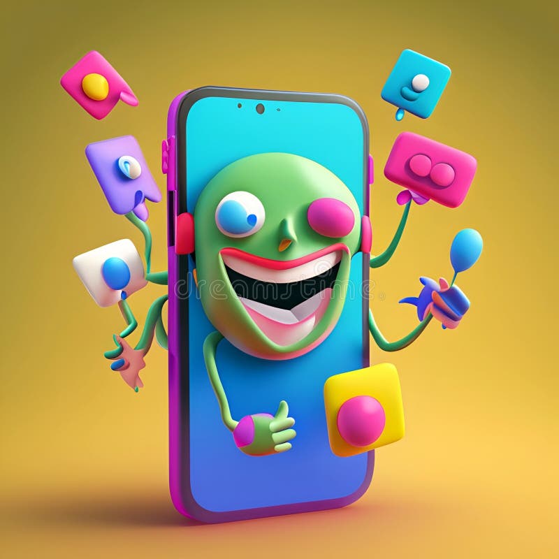 Smartphone World Illustrazione in Cartoon Style Stock Illustration ...