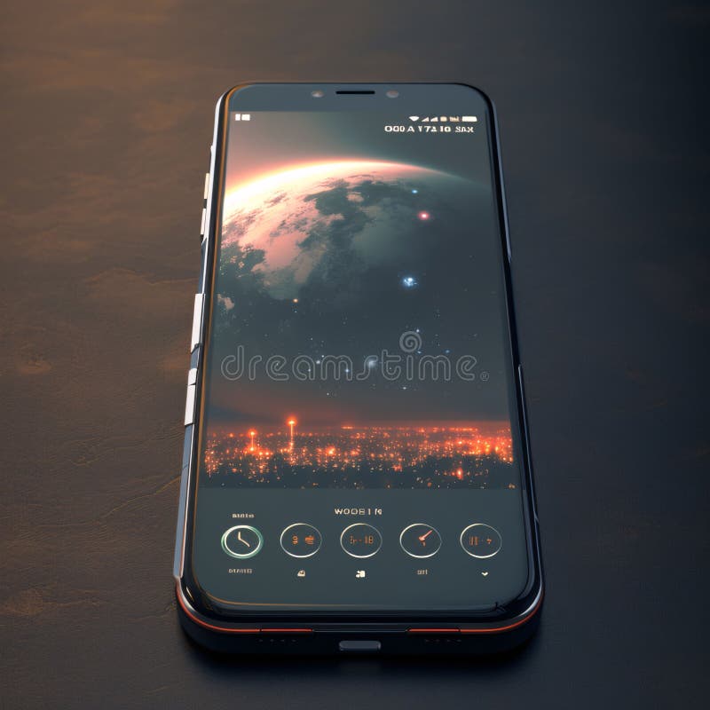 Smartphone with World Map on the Screen. 3D Rendering Stock ...