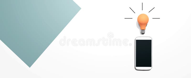 Smartphone with a Yellow Light Bulb Stock Photo - Image of telework ...