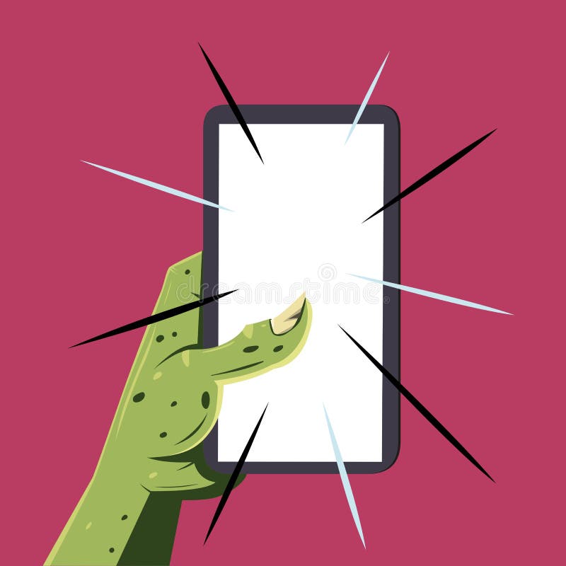 Smartphone in Zombie Hand. Vector Illustration Stock Vector ...