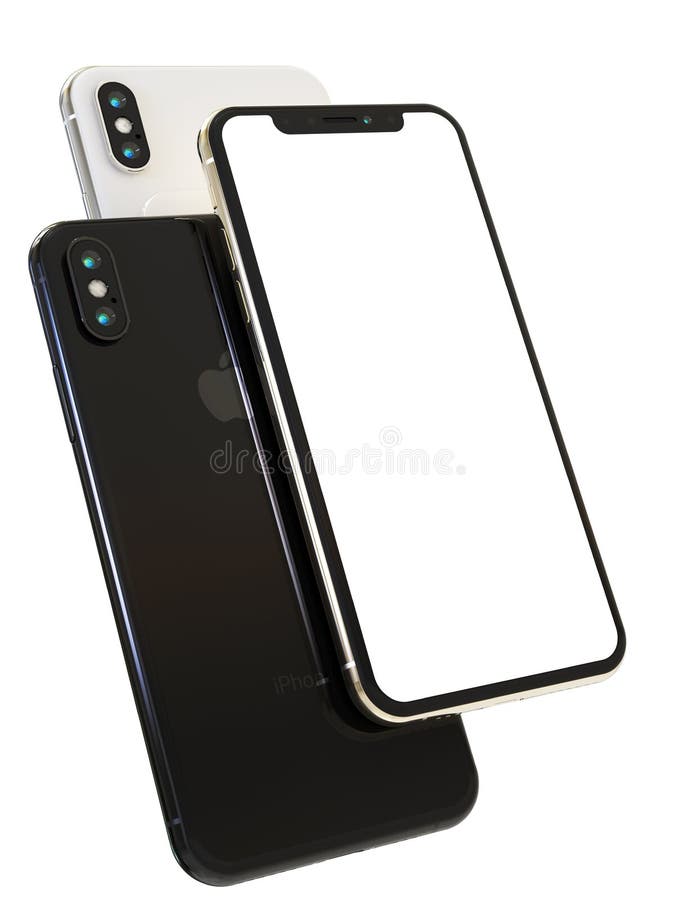 3 Apple IPhone XS Smart Phones Composition for Mockups Editorial Stock ...