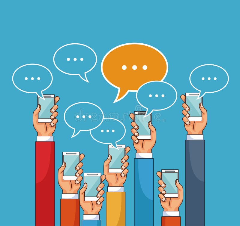 Smartphones and chat stock vector. Illustration of technology - 122216992