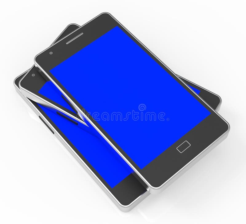 Smartphones Copyspace Means Mobile Web and Internet Stock Illustration ...