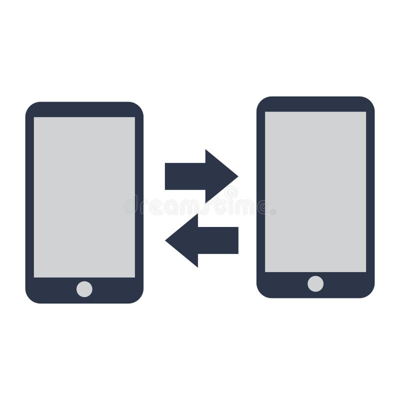 Smartphones with Data Transferring Arrows. Vector Illustration ... Smartphones with Data Transferring Arrows. Vector Illustration ...