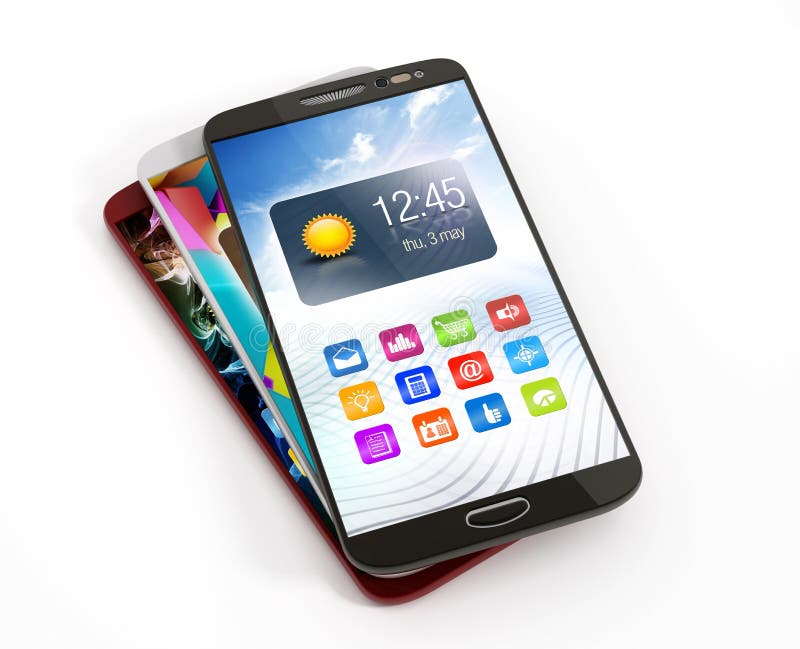 Two Smartphones stock illustration. Illustration of mobile - 23764677