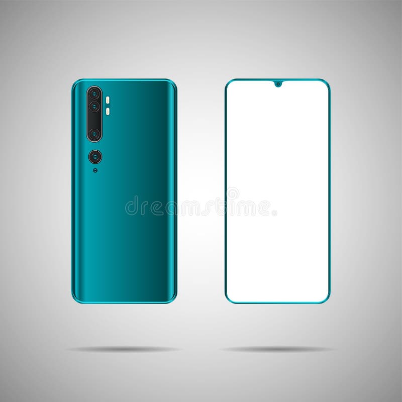 Smartphones Front View with Material Design Flat UI Interface Front and ...