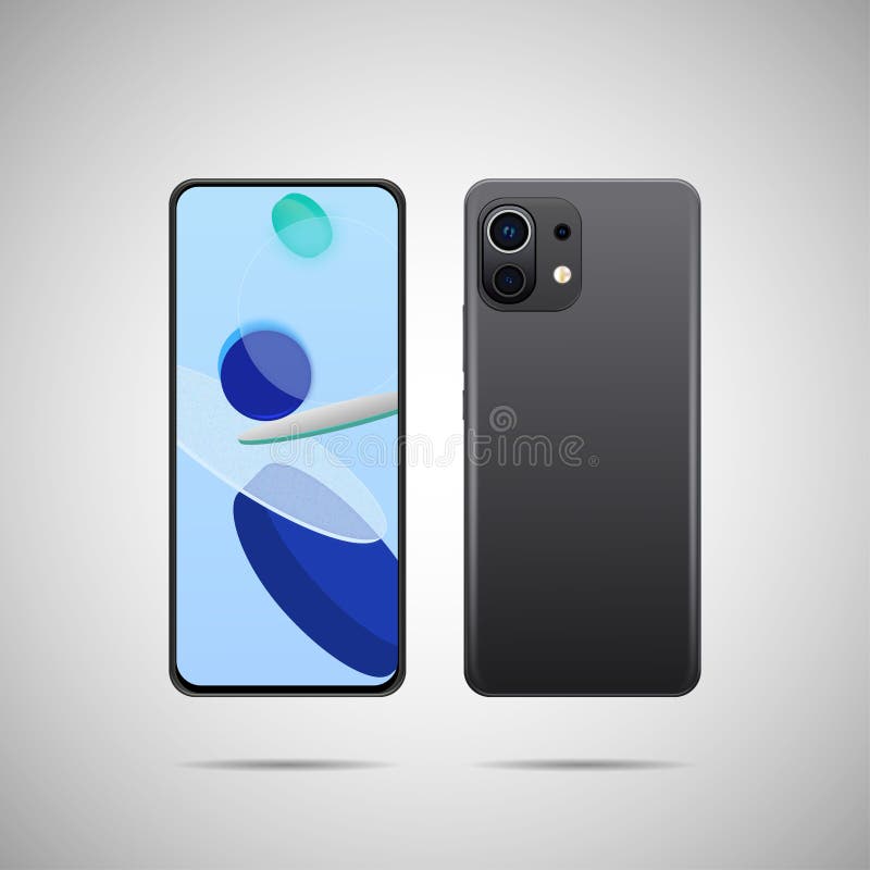 Smartphones. Front and Back View Illustration Stock Vector ...