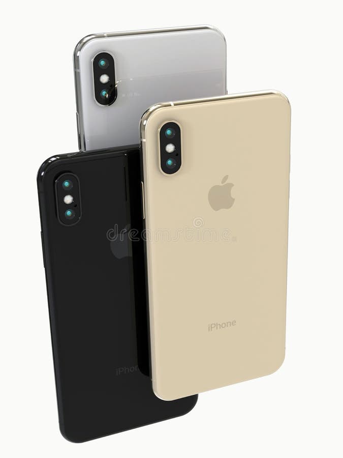 Isometric Silver Apple IPhone X Front Side with IOS 11 Lockscreen and ...