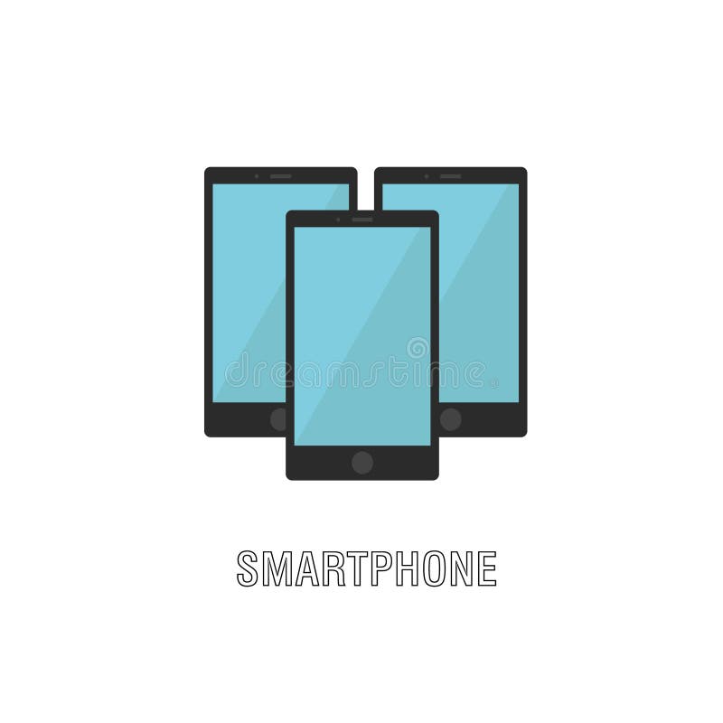 Smartphones Isolated. Flat Design Stock Illustration - Illustration of ...