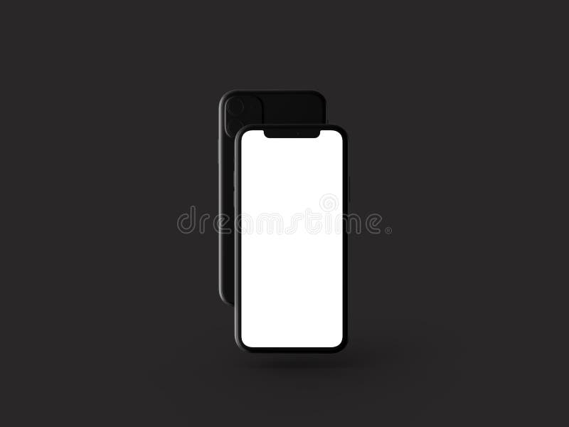 Smartphones in Perspective - Mockup Front Side with White Screen and ...