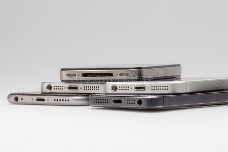 Smartphones are Piled Up Together, Stock Image - Image of apple ...