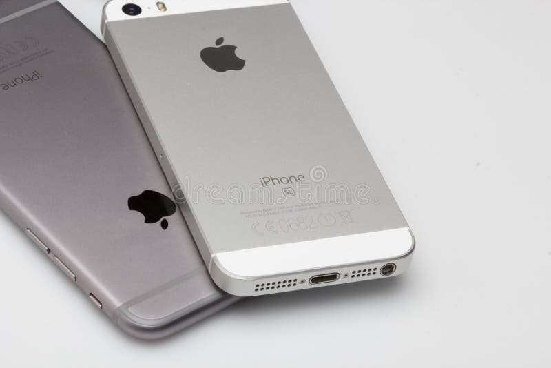 Smartphones are Placed One To Another, Laying on the Table Side is ...