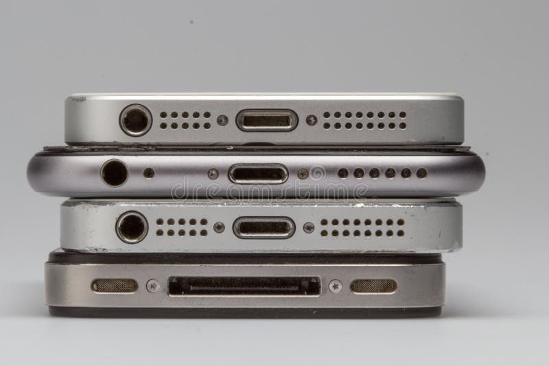 Smartphones are Placed One To Another, Laying on the Table Side is ...