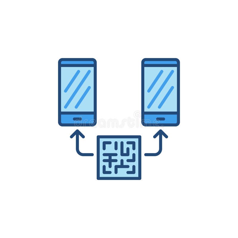 Smartphones and QR Code Vector Concept Colored Icon Stock Vector ...