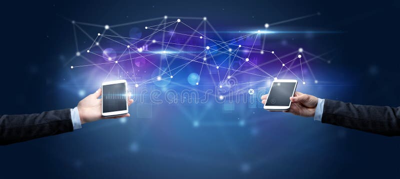 Smartphones Sharing Business Data Stock Image - Image of phone, concept ...