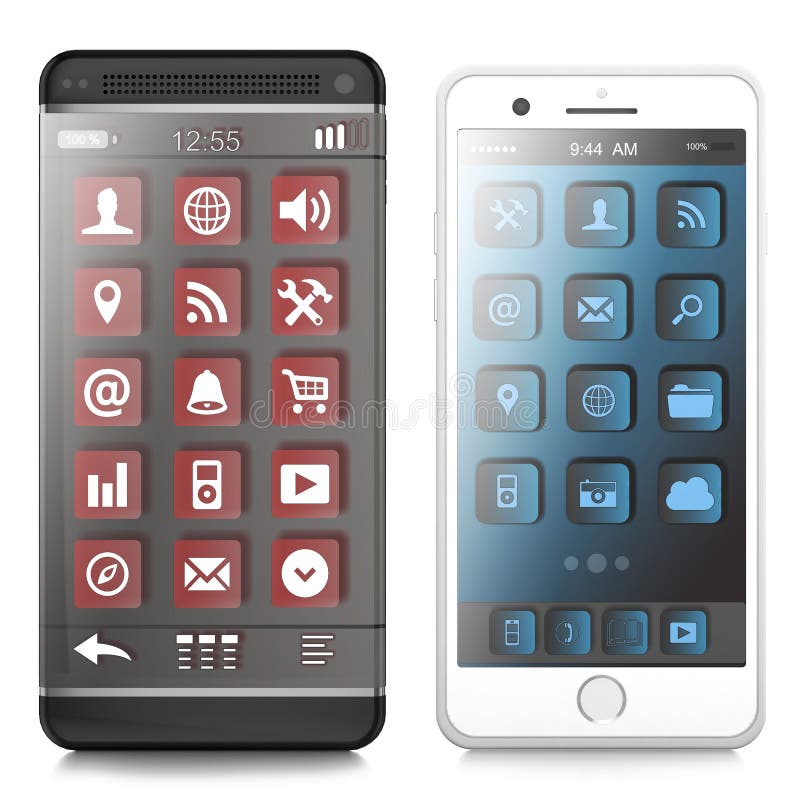 Smartphones stock illustration. Illustration of mail - 59849263