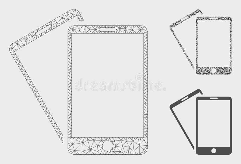 Smartphones Vector Mesh 2D Model and Triangle Mosaic Icon Stock Vector ...