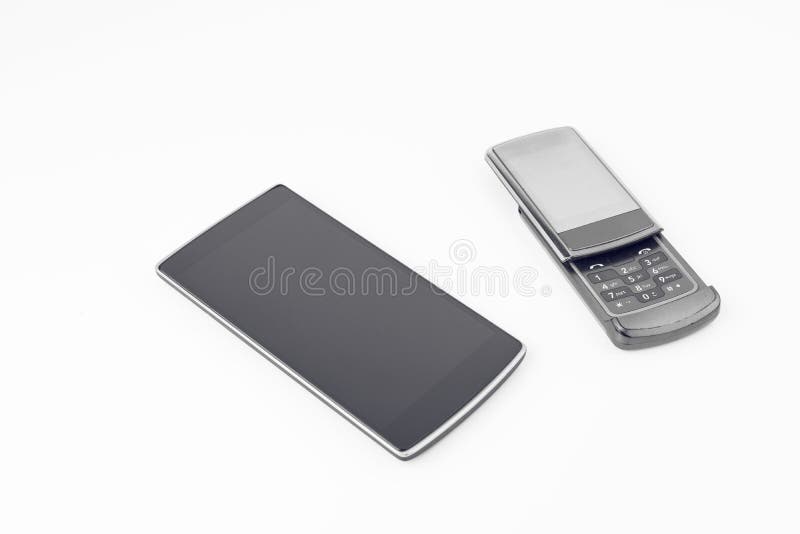 Smartphones on White Background Stock Image - Image of phone, cellular ...