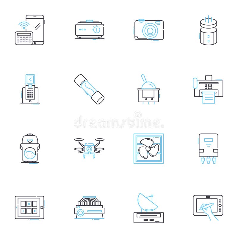 Smartphs Linear Icons Set. Mobile, Device, Touchscreen, Wireless, Apps ...