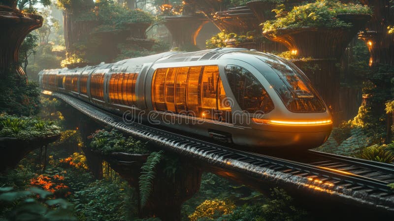 Innovative Smarttrain Traversing Lush Automated Landscape Advanced ...