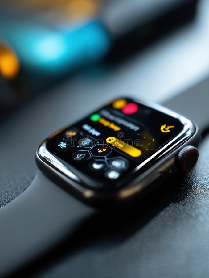 Smartwatch Alerts User for Order Notification on Clean Tech Surface ...