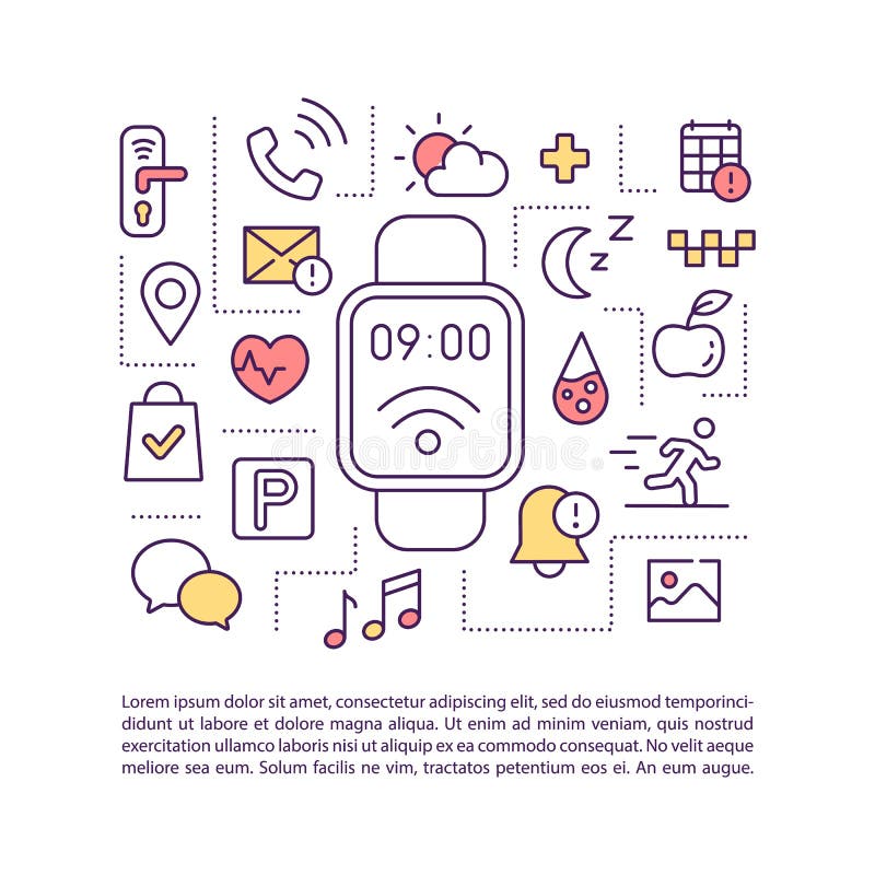 Smartwatch Apps Concept Icon with Text Stock Vector - Illustration of ...