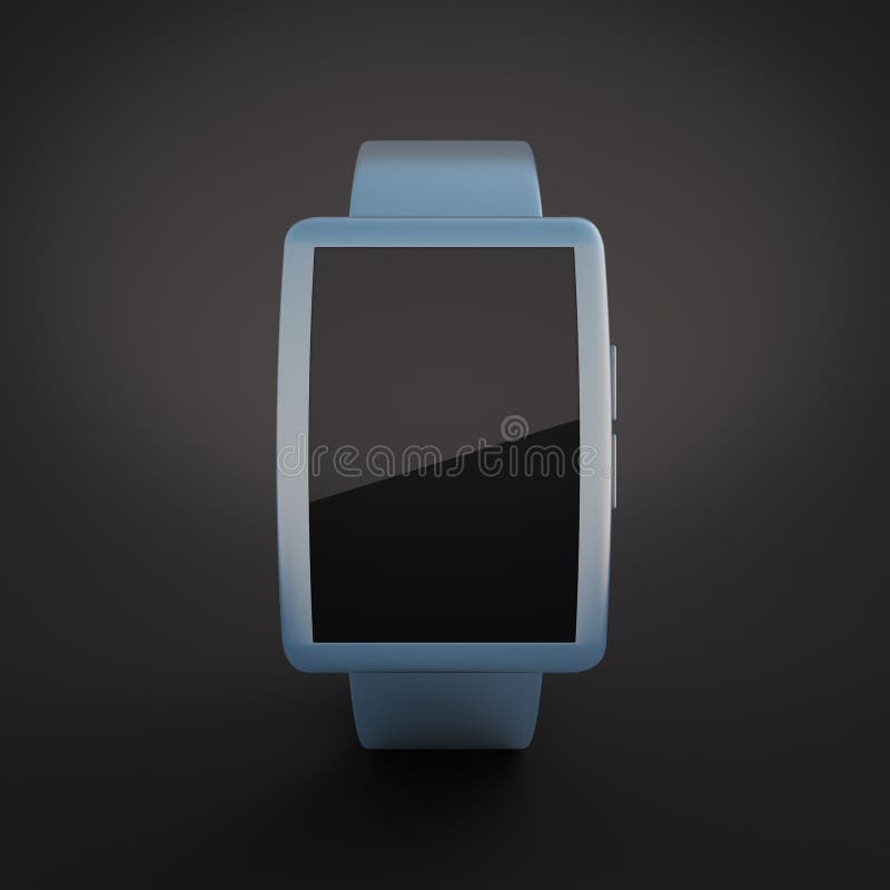 Smartwatch on Black Background Stock Illustration - Illustration of ...