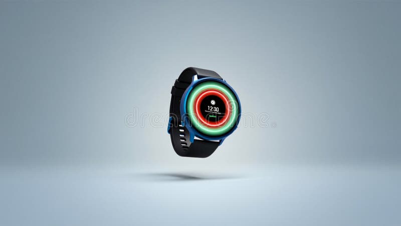 Modern Smartwatch Displaying Health Data with Futuristic Circular ...