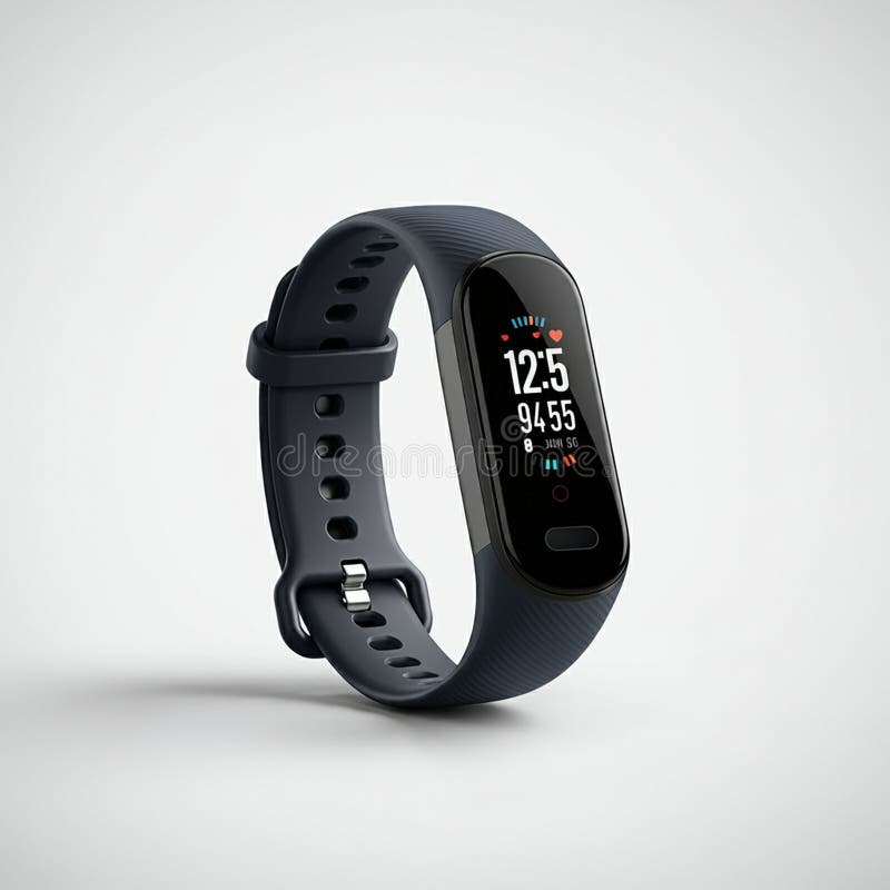 Smartwatch with a Black, Sleek, Oval Touch Screen Displaying the Time ...